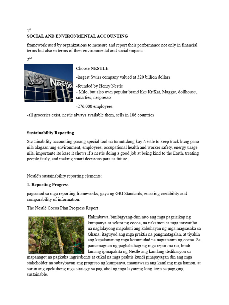 Sustainability Accounting Final | PDF