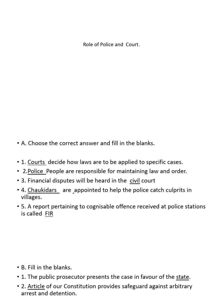 Role of Police and Court | PDF