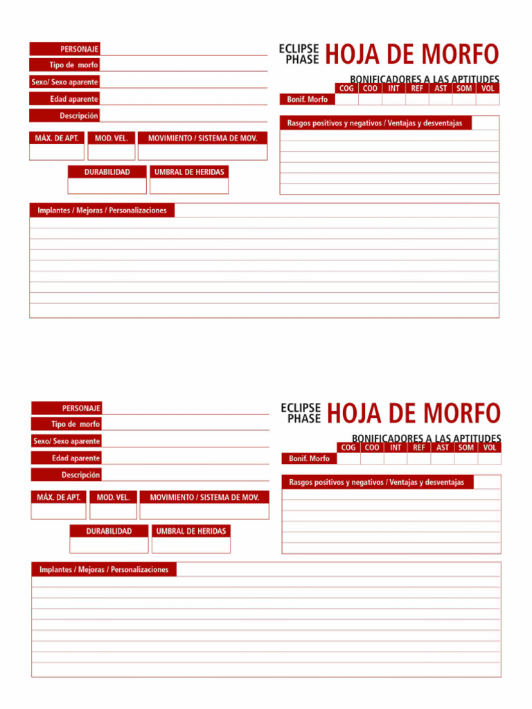 hoja de morfo | PDF