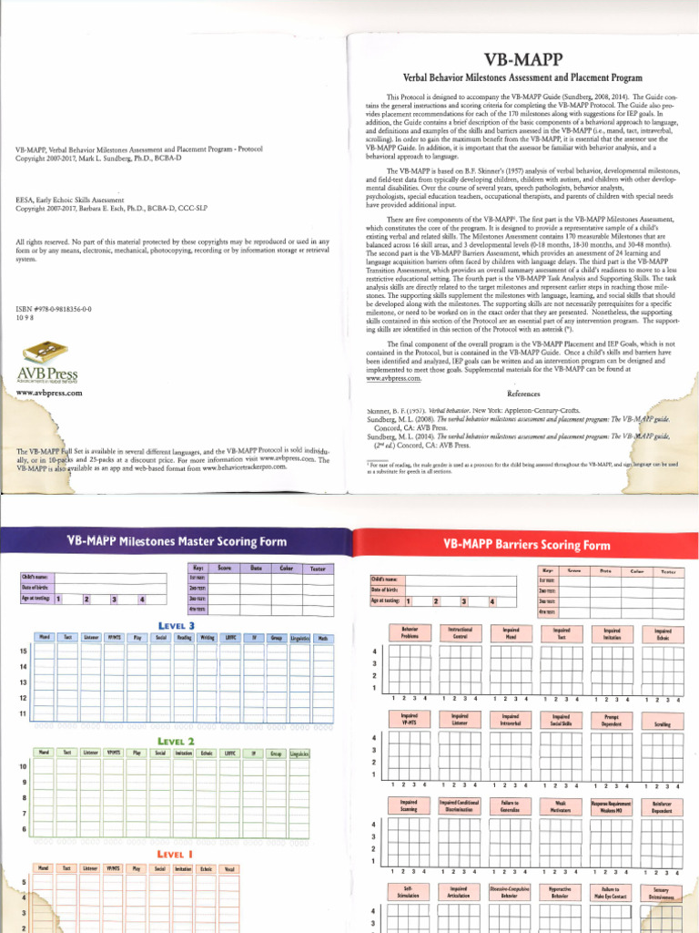 VBMAPP 2 | PDF