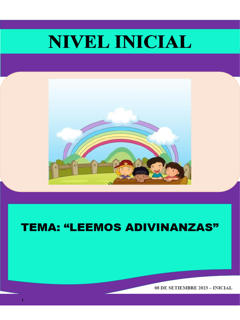 Adivinanzas para Niños de 4 Años | PDF | Evaluación | Aprendizaje