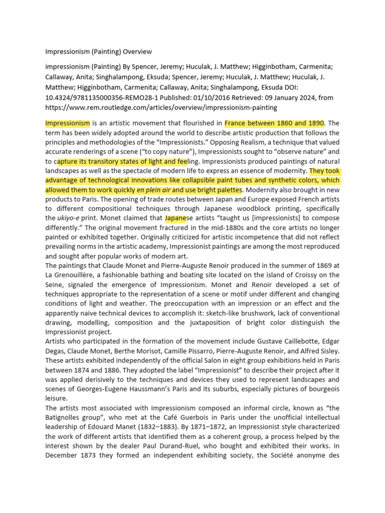 6 - Impressionism | PDF | Impressionism | Claude Monet