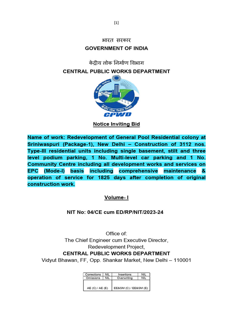 Gpra Colony PH1 Sriniwaspuri CPWD Vidyut Bhavan SMC | PDF | Hydraulic ...