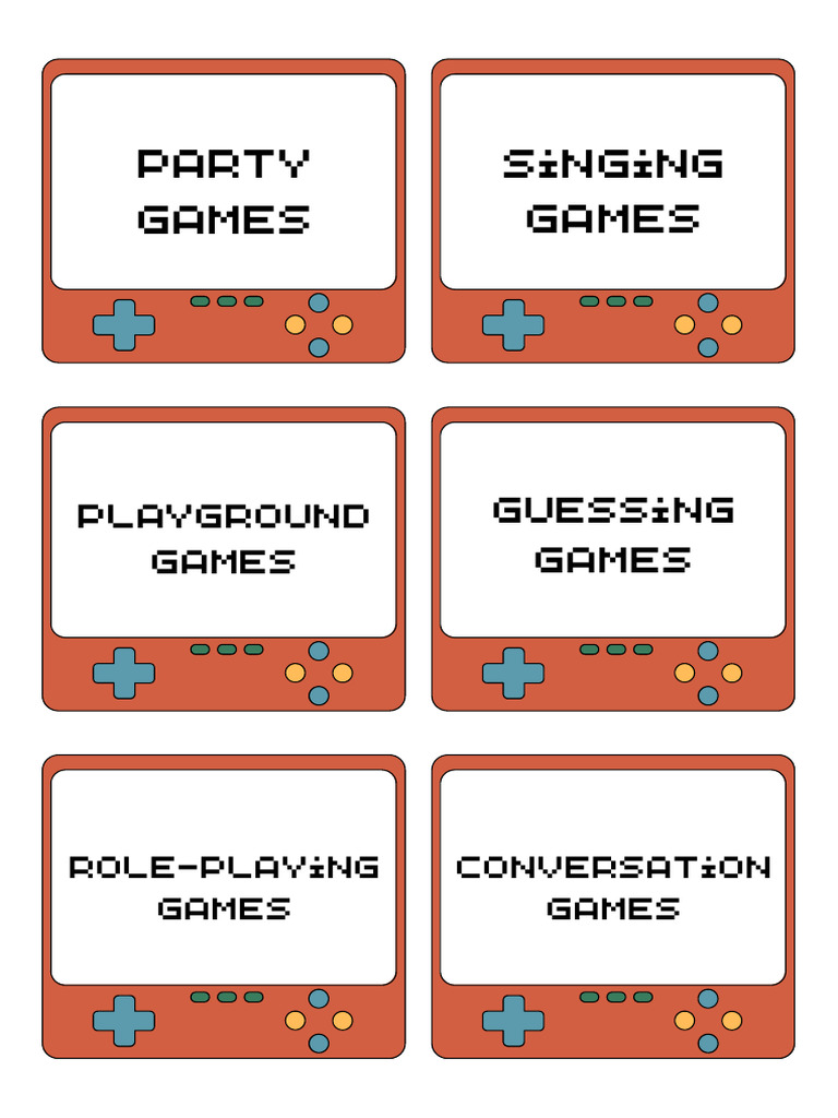 Game Types Flashcards | PDF