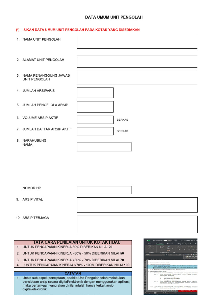 Form Aski Up - Pemda 2023 | PDF | Teknologi & Rekayasa