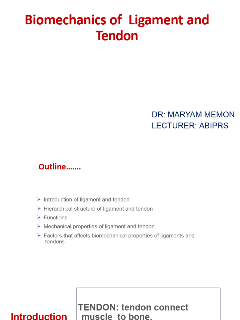 biomechanicsofligamentandtendon | PDF | Tendon | Materials