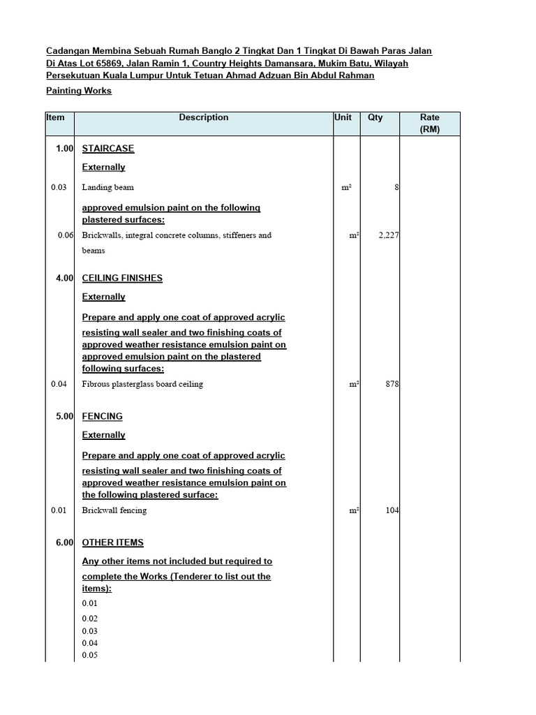 KKPC-DAR-Painting Works | PDF | Paint | Materials