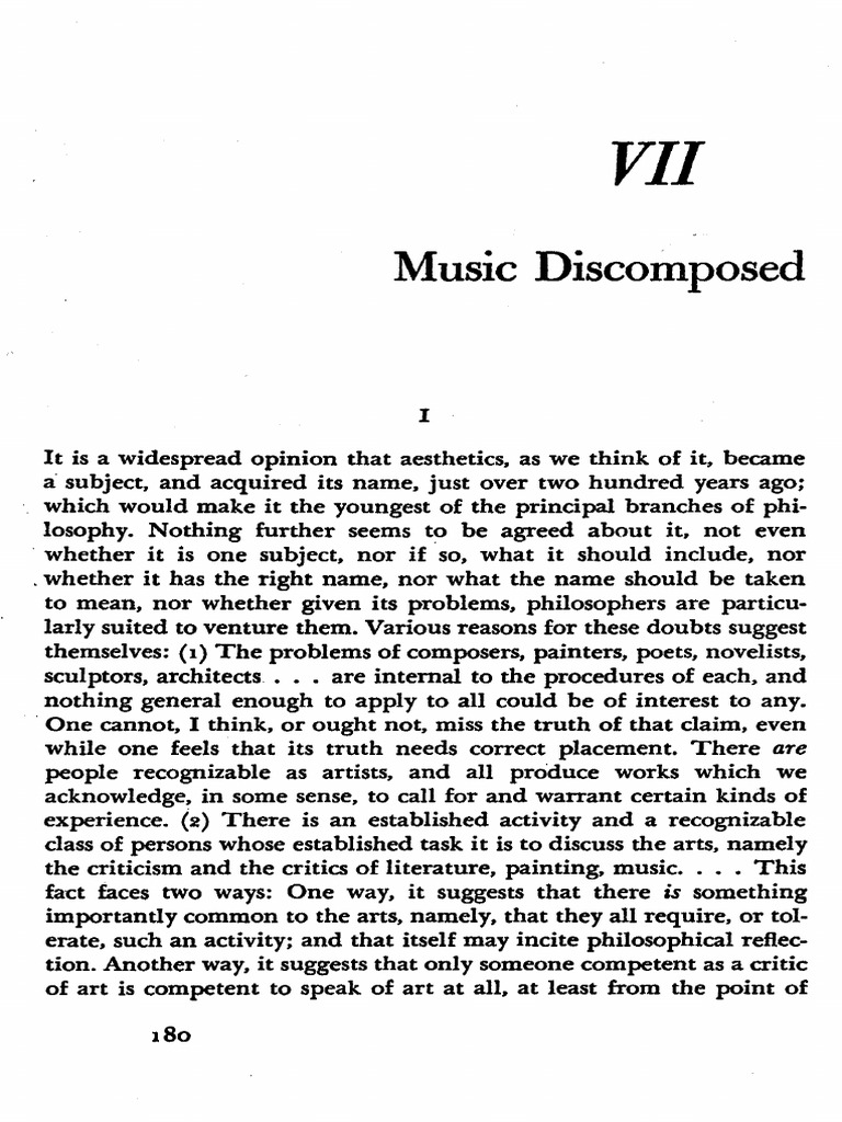 Cavell - Music Discomposed | PDF | Aesthetics | Experience