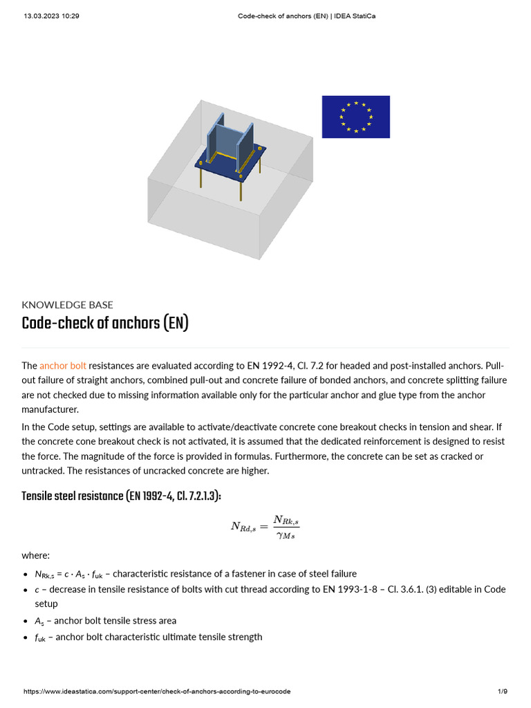 Code-Check of Anchors (EN) - IDEA StatiCa | PDF | Strength Of Materials | Screw