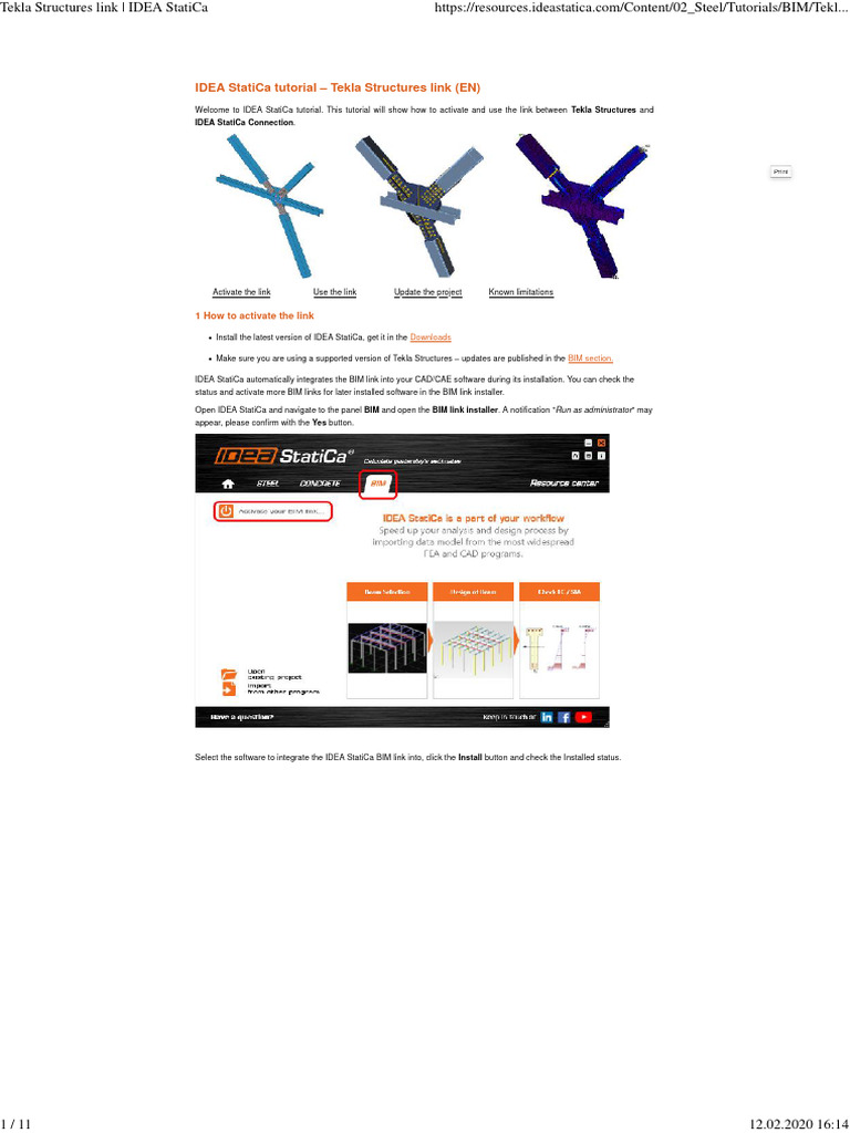 Tekla-IDEA StatiCa Link Guide | PDF | Microsoft Excel | Welding