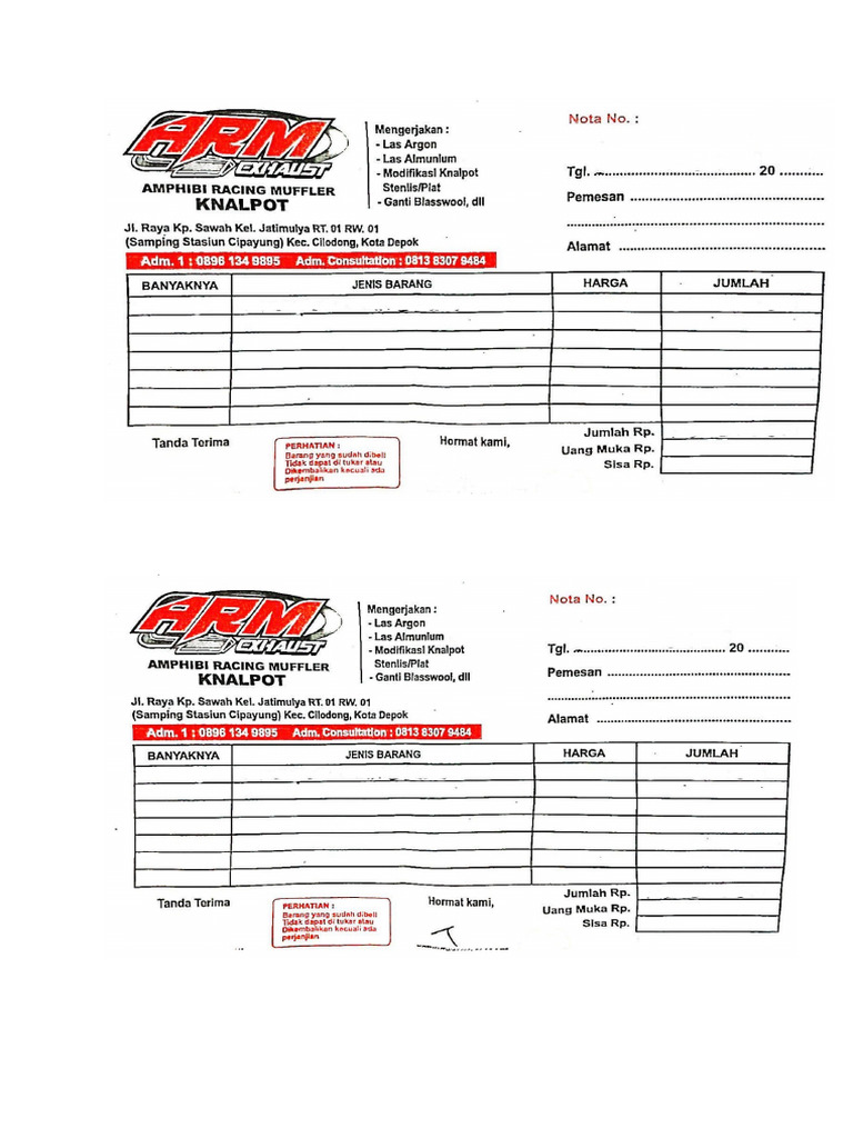 Contoh Pembuatan Nota | PDF