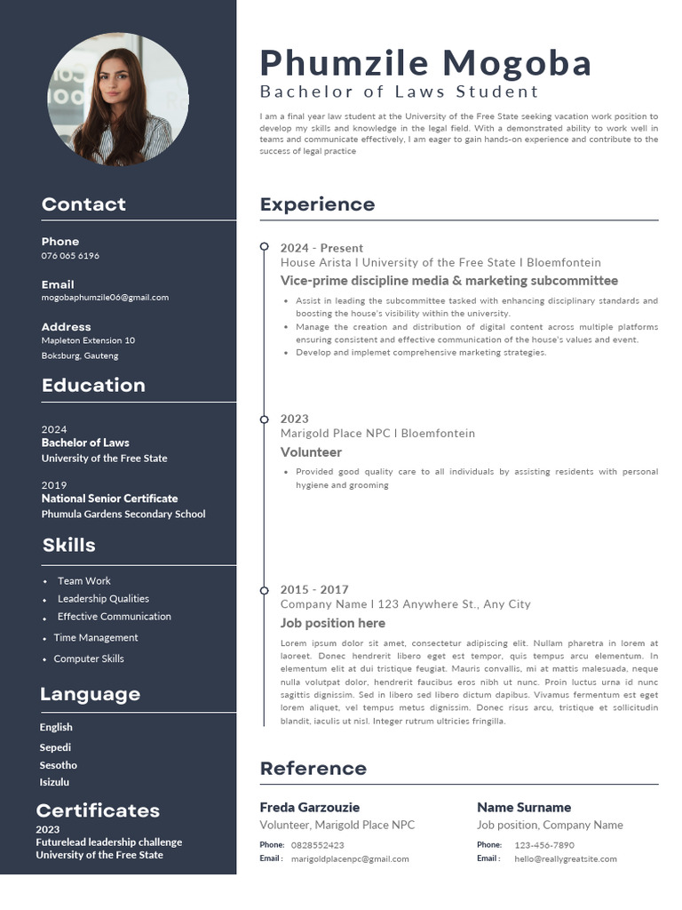 Black White Minimalist CV Resume | PDF