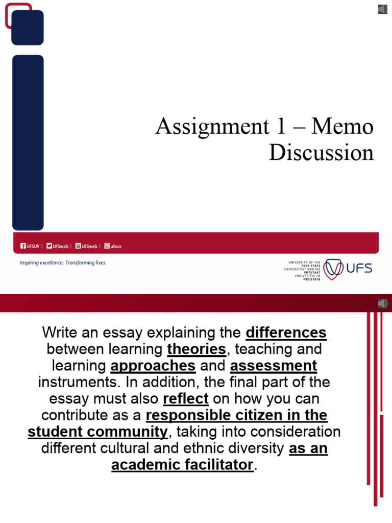 Assignment 1 - Memo Discussion | PDF | Learning Theory (Education) | Constructivism (Philosophy ...