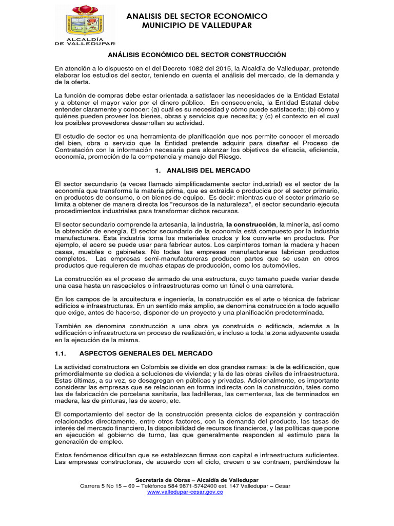 Analisis Del Sector - LOP-SOP-002-2024 - ADECUACION DE PARQUES | PDF | Sector secundario de la ...