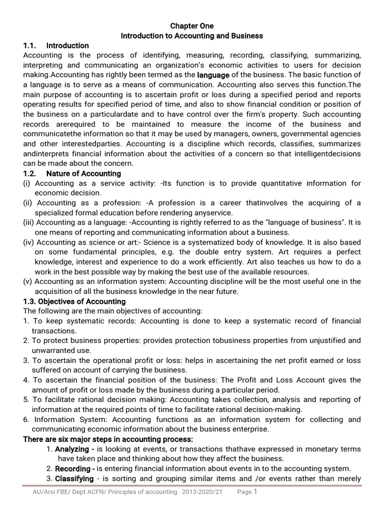 Principle of Accounting | PDF | Financial Accounting