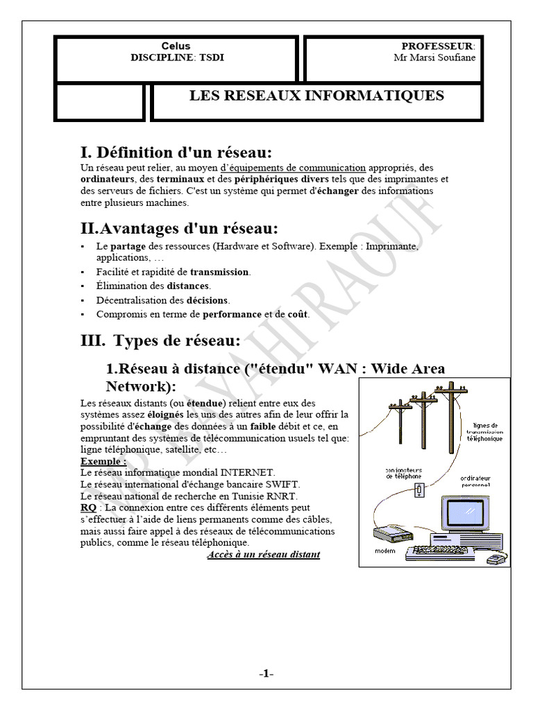 Définition et types de réseaux informatiques | PDF | Protocoles ...