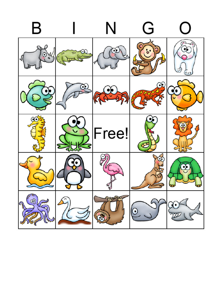 Wild Animals BINGO | PDF