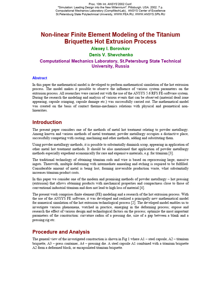 LS DYNA_Extrusion_Process | PDF | Young's Modulus | Elasticity (Physics)