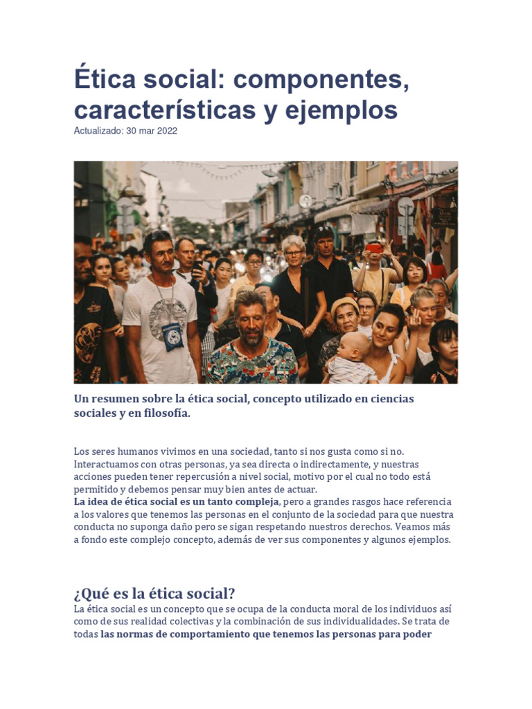 Ética Social | PDF | Sociedad | Comportamiento
