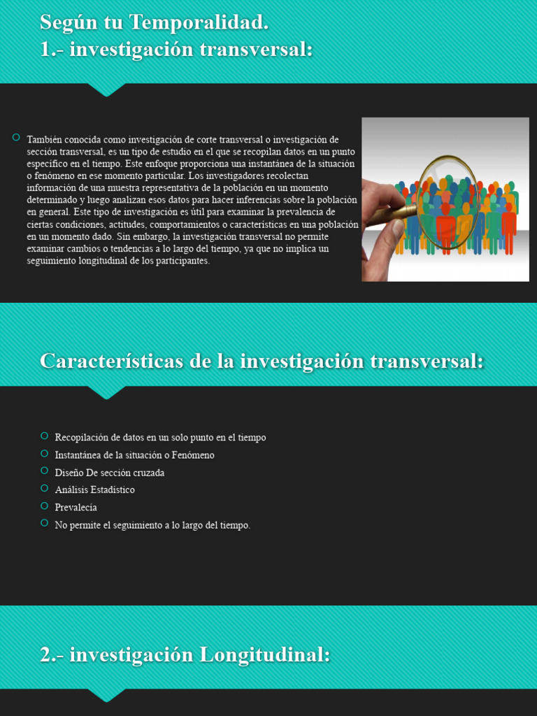 Tipos de Investigación: Transversal y Longitudinal | PDF | Crecimiento ...
