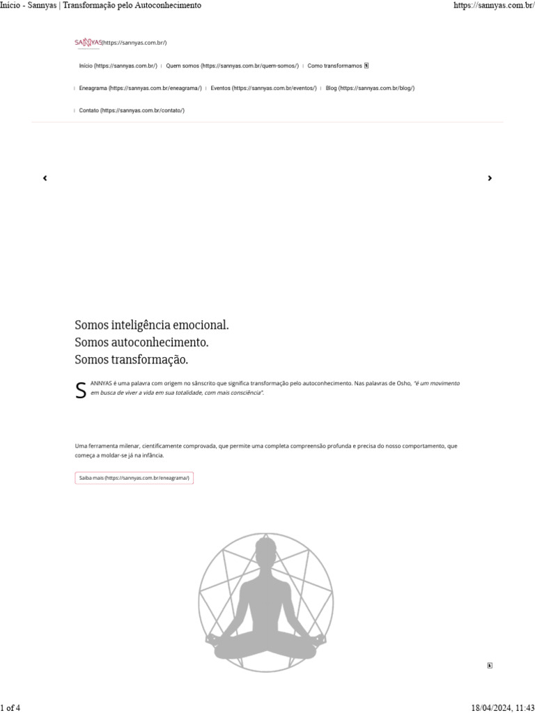 Início - Sannyas Transformação Pelo Autoconhecimento | PDF | Psicologia