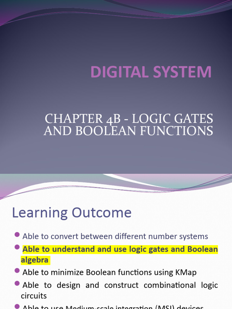 4b (Digital System) Logic Gates - Boolean Expression | PDF | Logic Gate ...