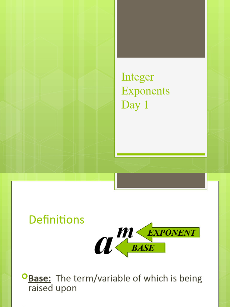 Exponent Rules ppt (1) | PDF | Exponentiation | Mathematics