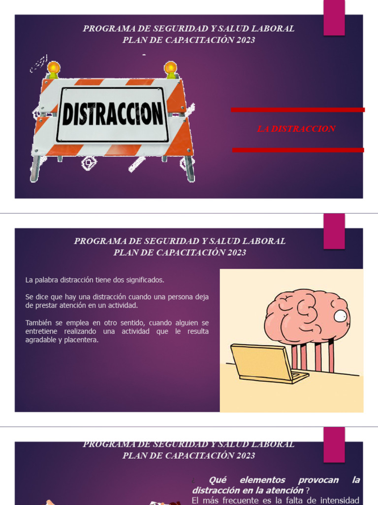 LA DISTRACCION Lunes | PDF | Seguridad y salud ocupacional | Sicología