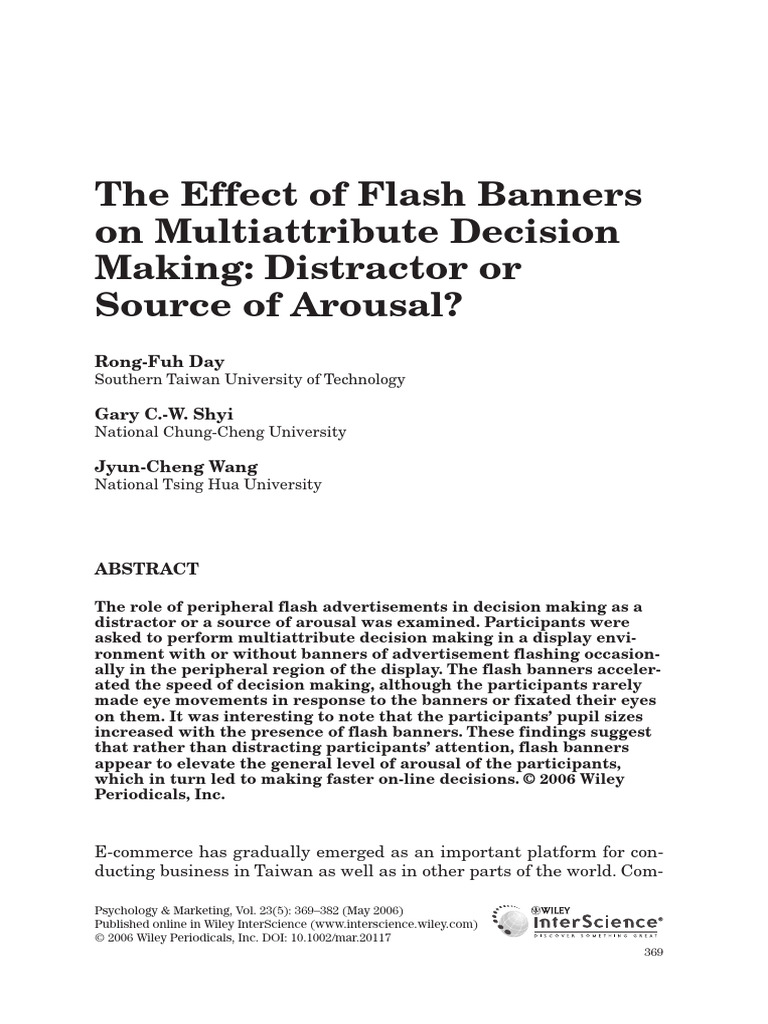 The Effect of Flash Banners On Multiattribute Decision Making ...