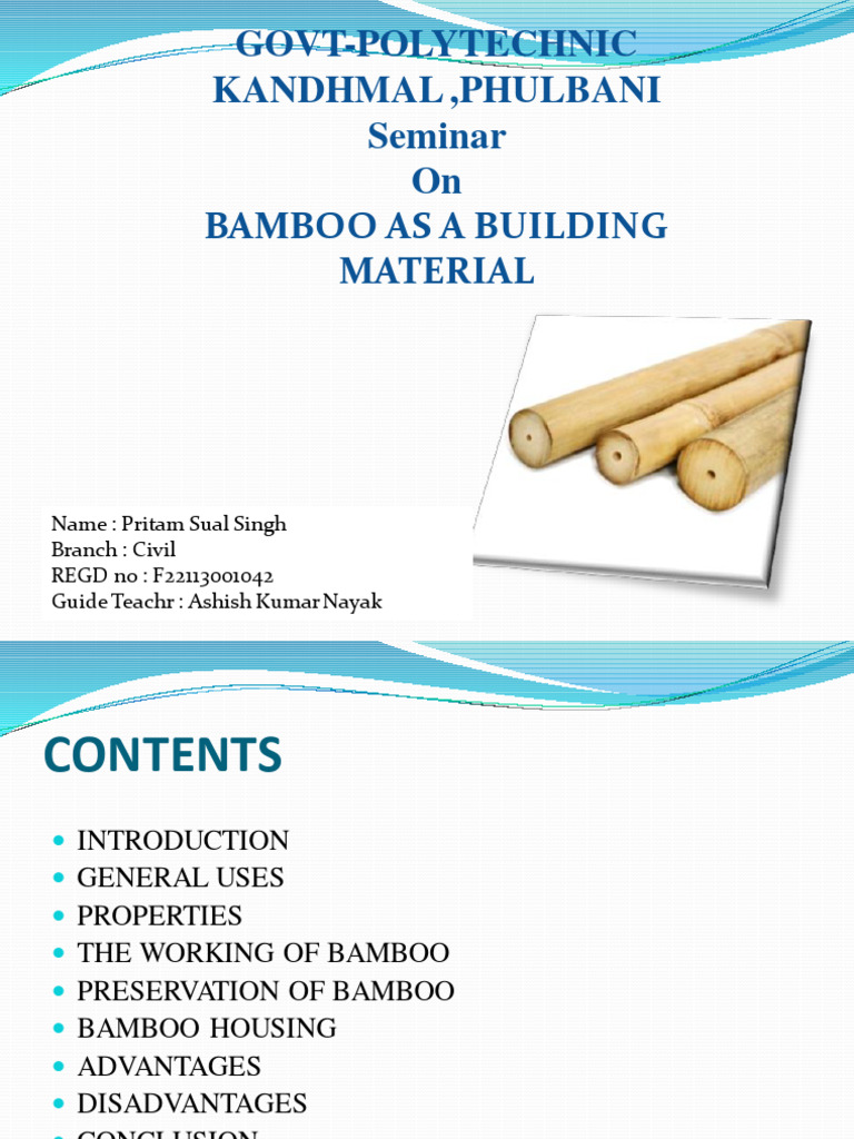Bamboo As A Building Material | PDF | Bamboo | Materials