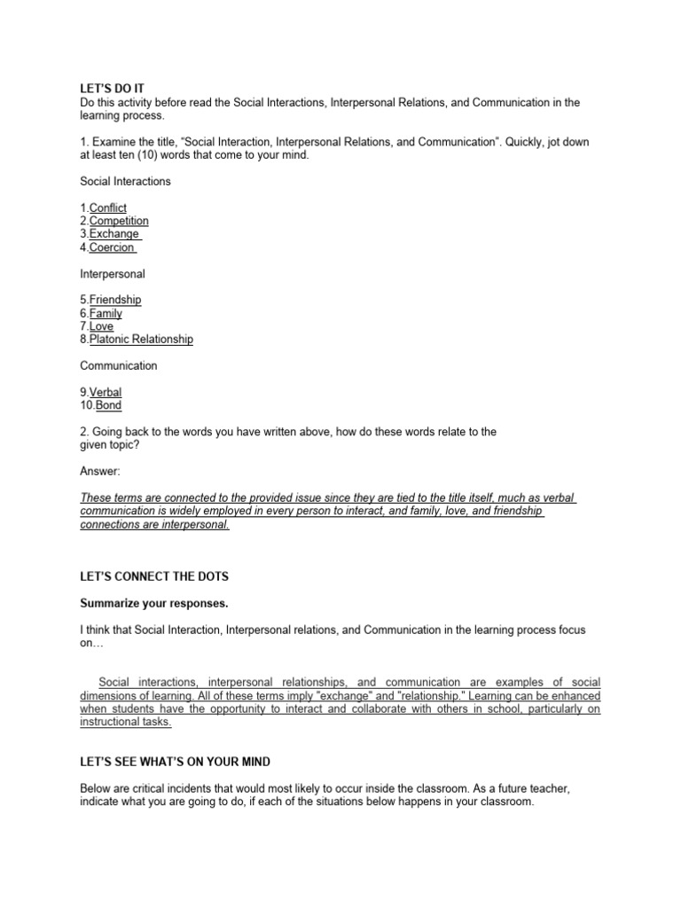 Module 2 Lesson 2 | Download Free PDF | Communication | Interpersonal ... Module 2 Lesson 2 | Download Free PDF | Communication | Interpersonal ...