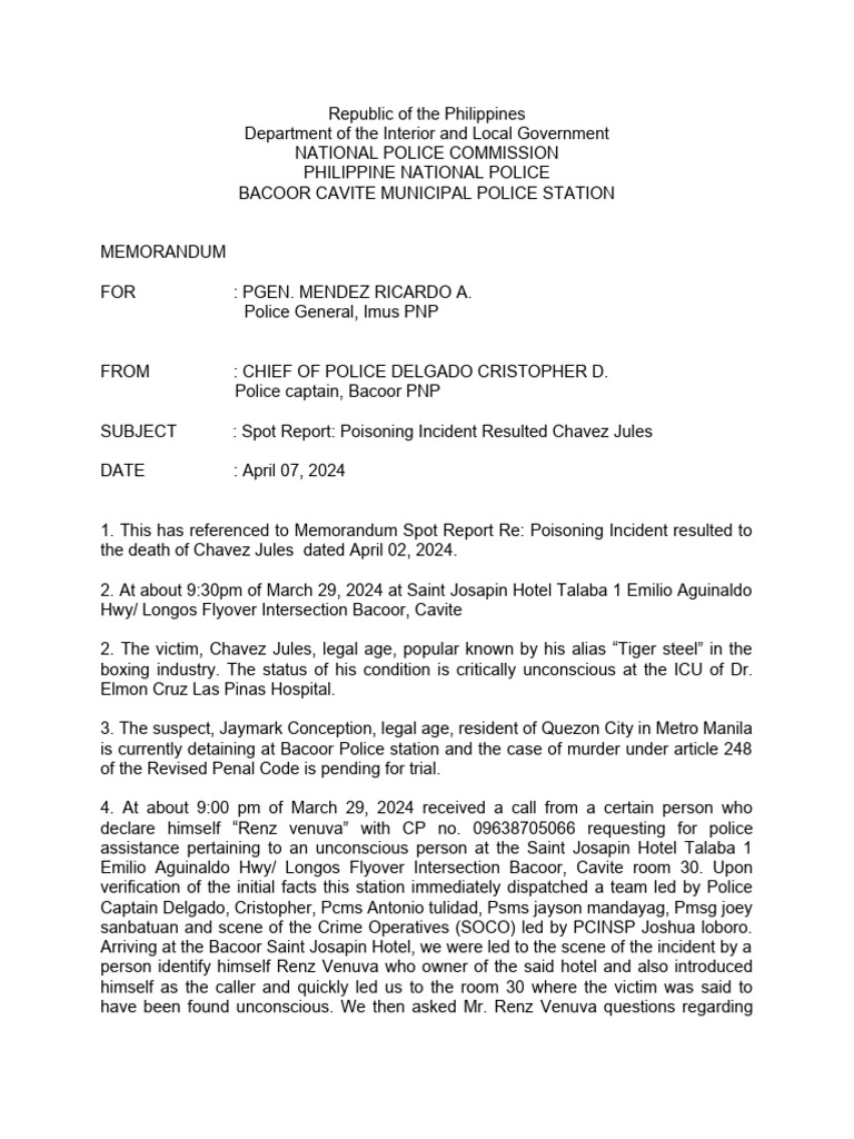 Spot Report | PDF | Law Enforcement | Crime & Violence