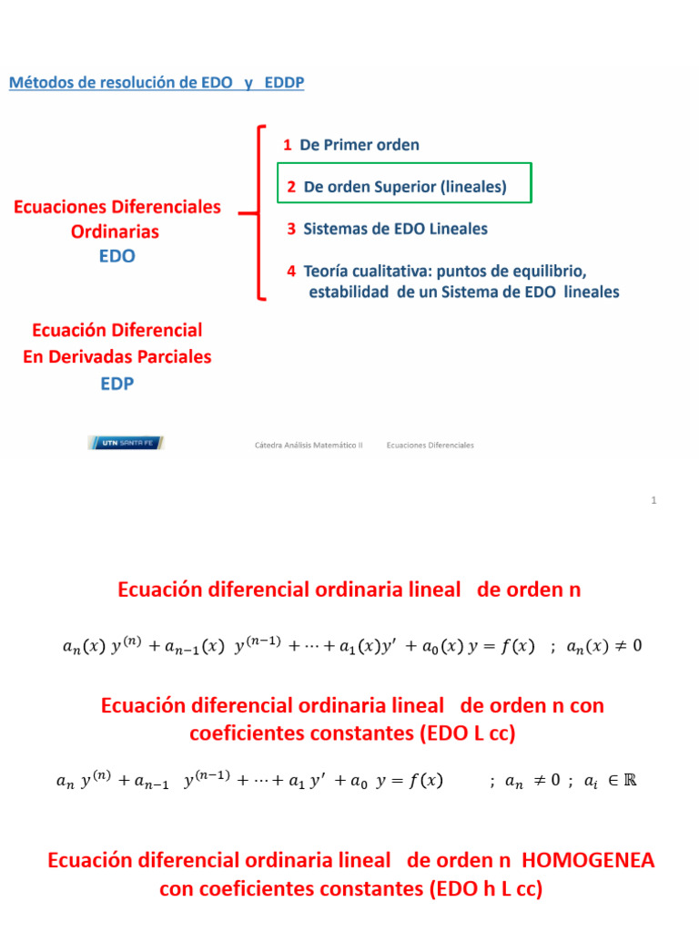 Ecuaciones Diferenciales Ordinarias Lineales | PDF | Ecuaciones ...