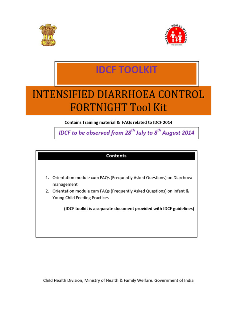 IDCF_Tool_Kit | PDF | Diarrhea | Breast Milk