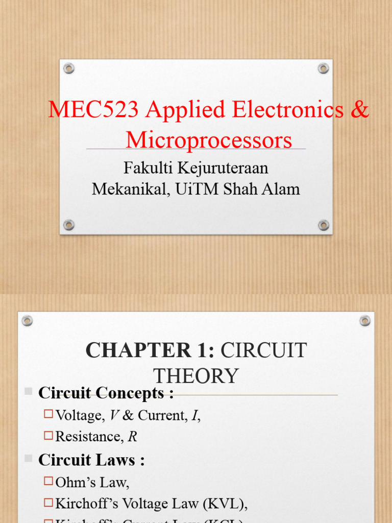 1 Circuit Theory - MZM | PDF | Electrical Network | Electric Current