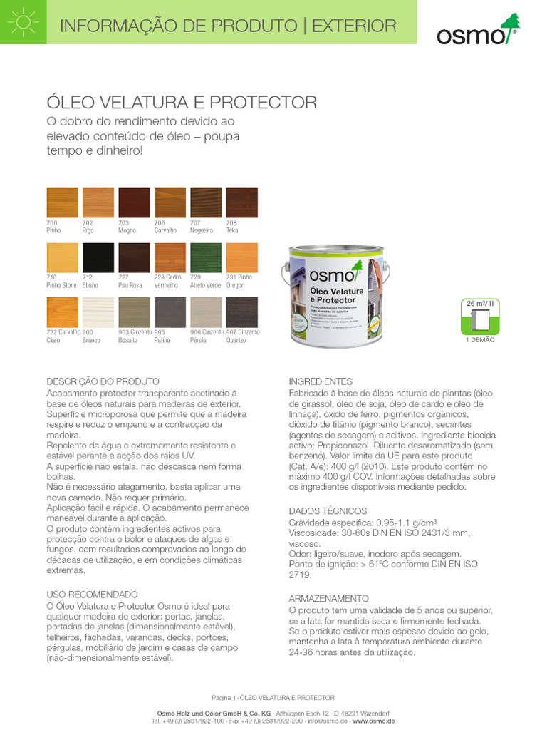 Óleo Velatura e Protetor para Madeira | PDF | Madeira