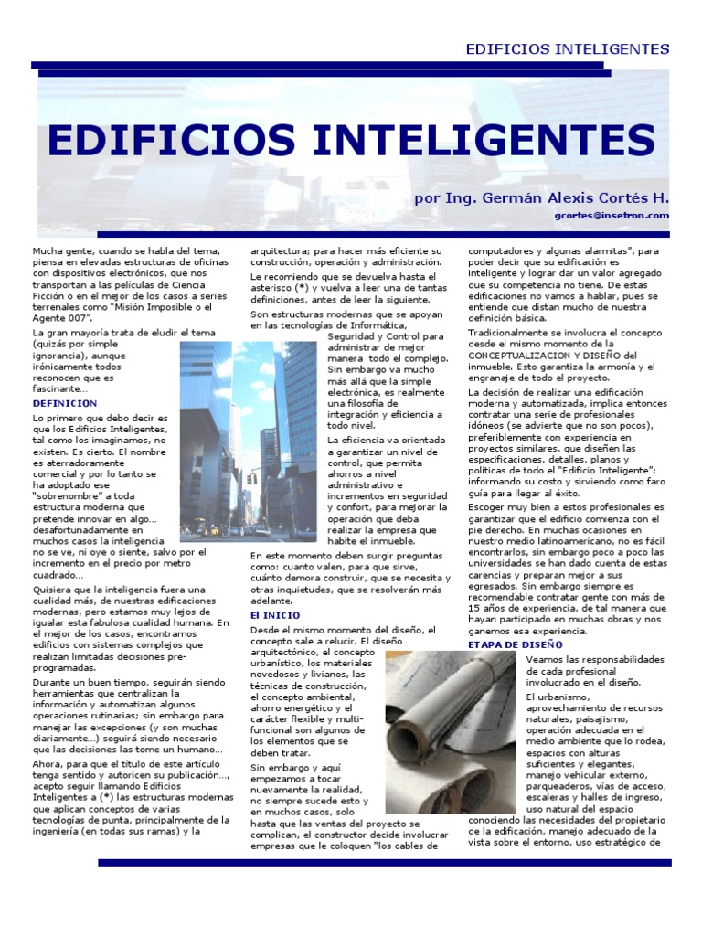 Edificios Inteligentes Pdf Diseño Ingeniería