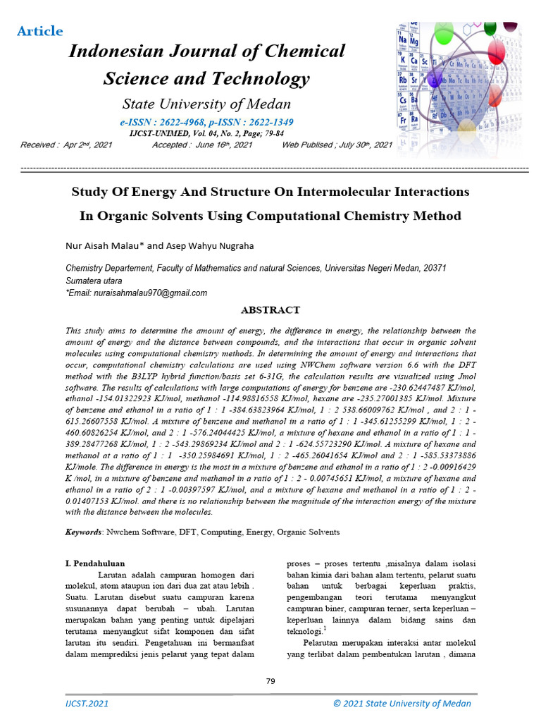 Jurnal 1 | PDF | Computational Chemistry | Solvent
