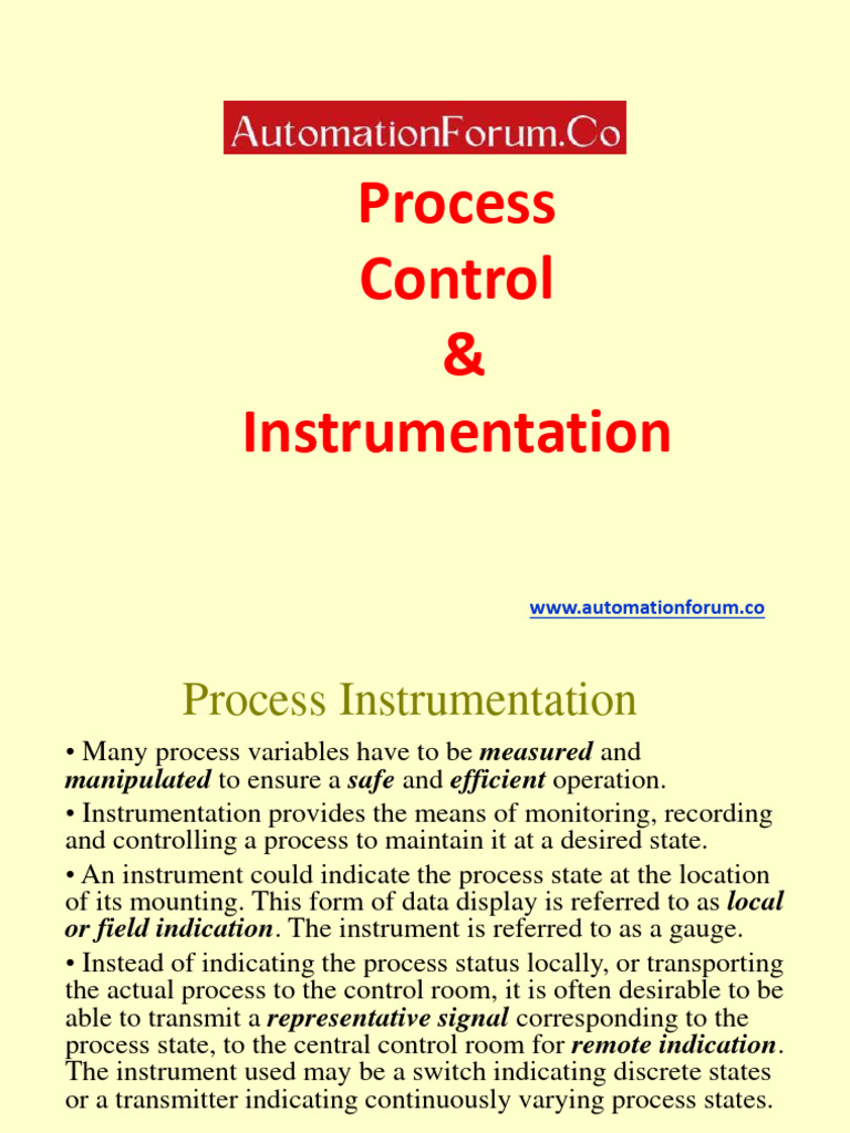 Process Control & Instrumentation Guide | PDF | Instrumentation ...