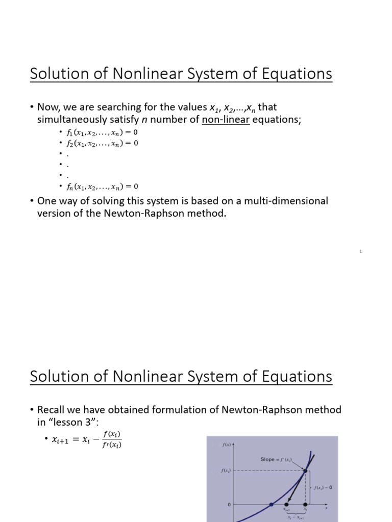 Solution of Nonlinear System of Equations | Download Free PDF | Matrix ...
