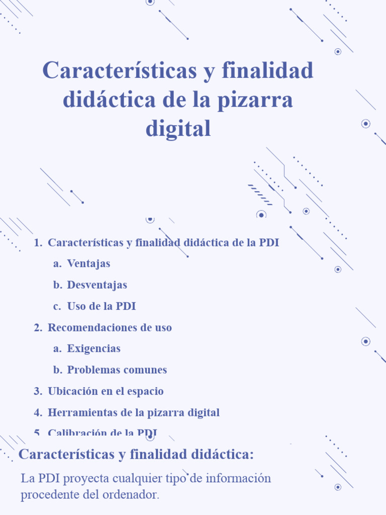 Características y Finalidad Didáctica de La Pizarra Digital | PDF ...