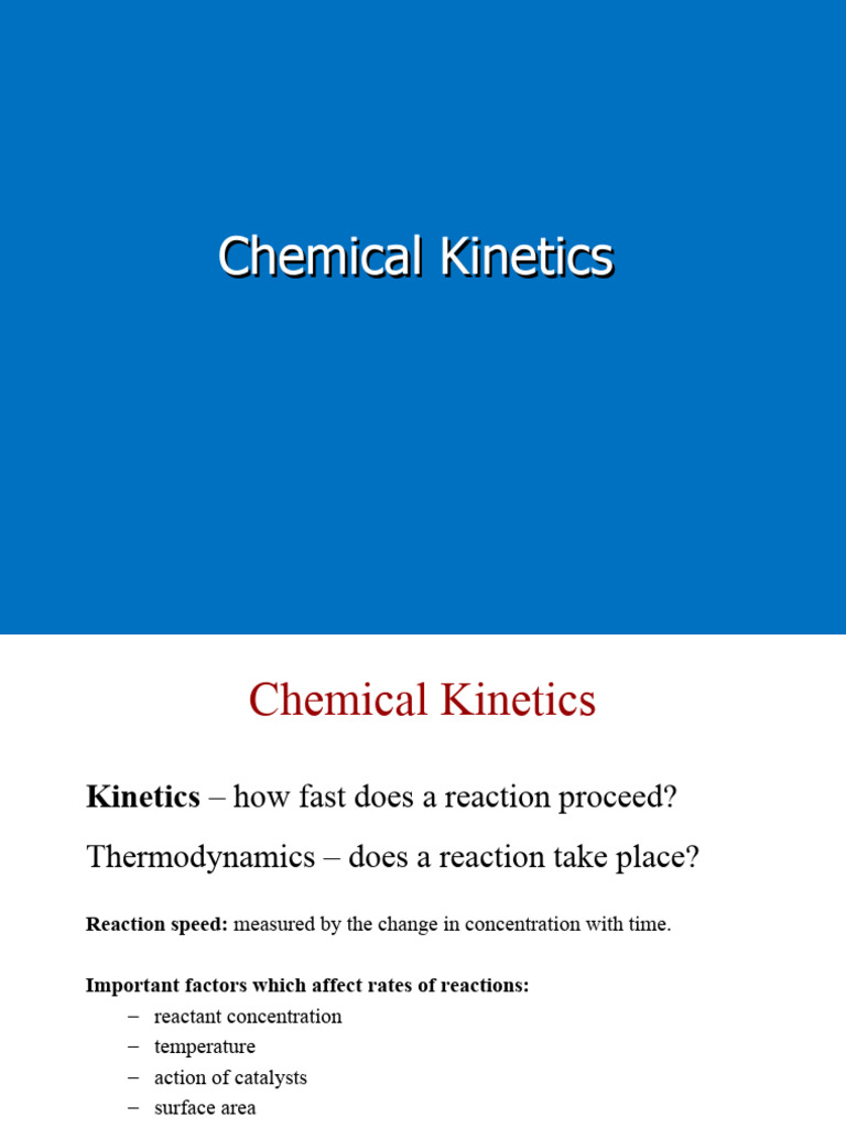 Kinetics Overview | PDF | Reaction Rate | Chemical Kinetics