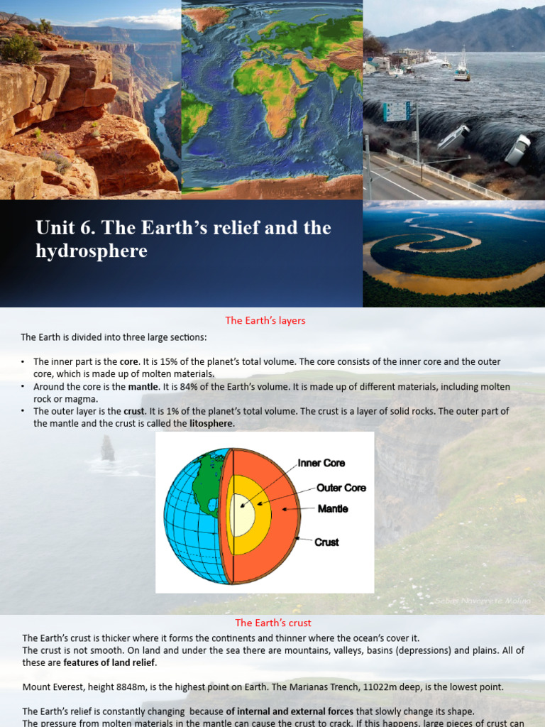 Unit 6. The Earths Relief and Hydrosphere | PDF | Plate Tectonics | Glacier