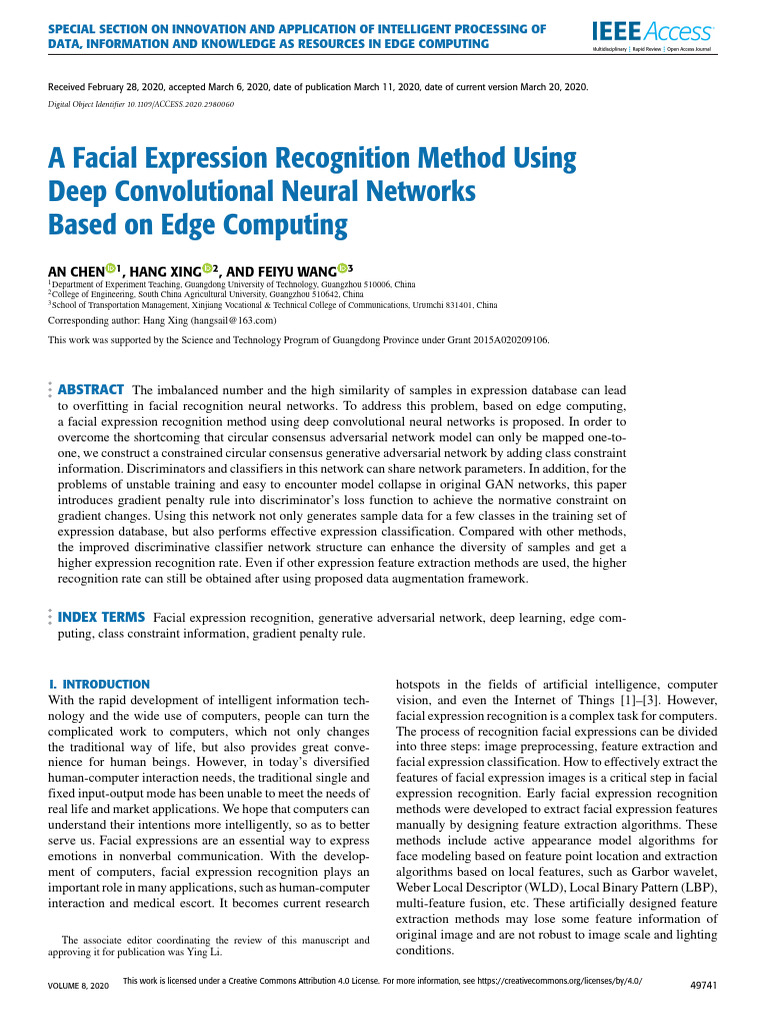A Facial Expression Recognition Method Using Deep Convolutional Neural Networks Based On Edge ...