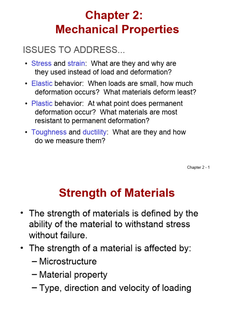 Mechanical Properties of Materials Explained | PDF | Deformation ...