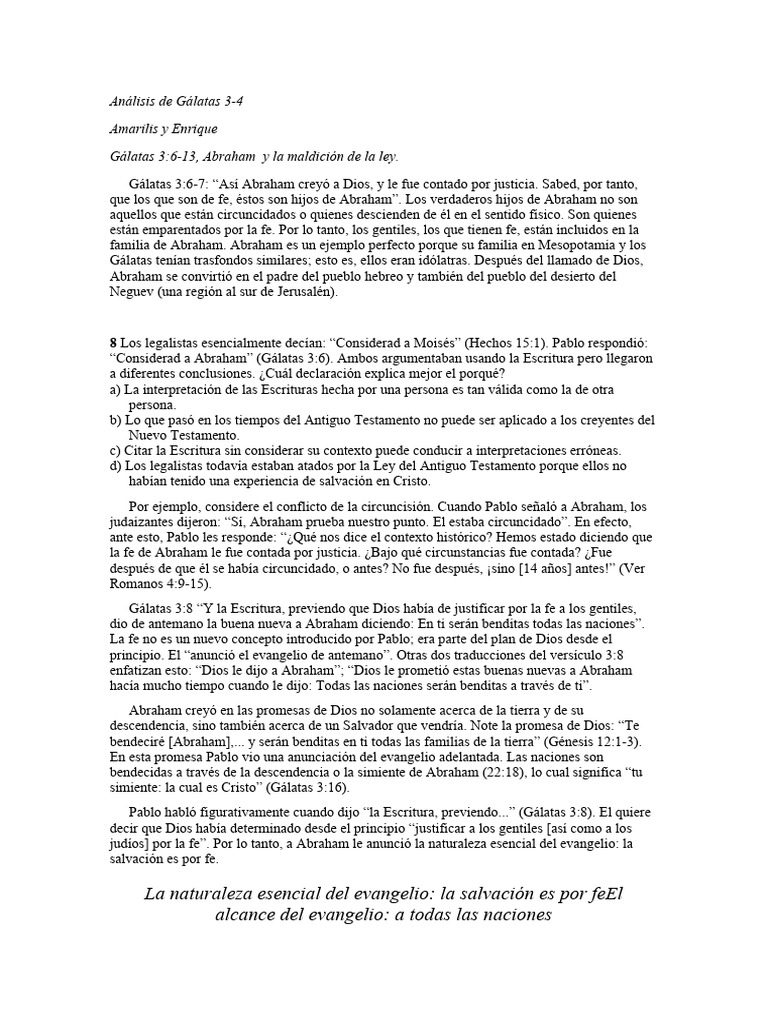 Análisis de Gálatas 3: Fe y Redención | PDF | Ismael | Pablo el apóstol