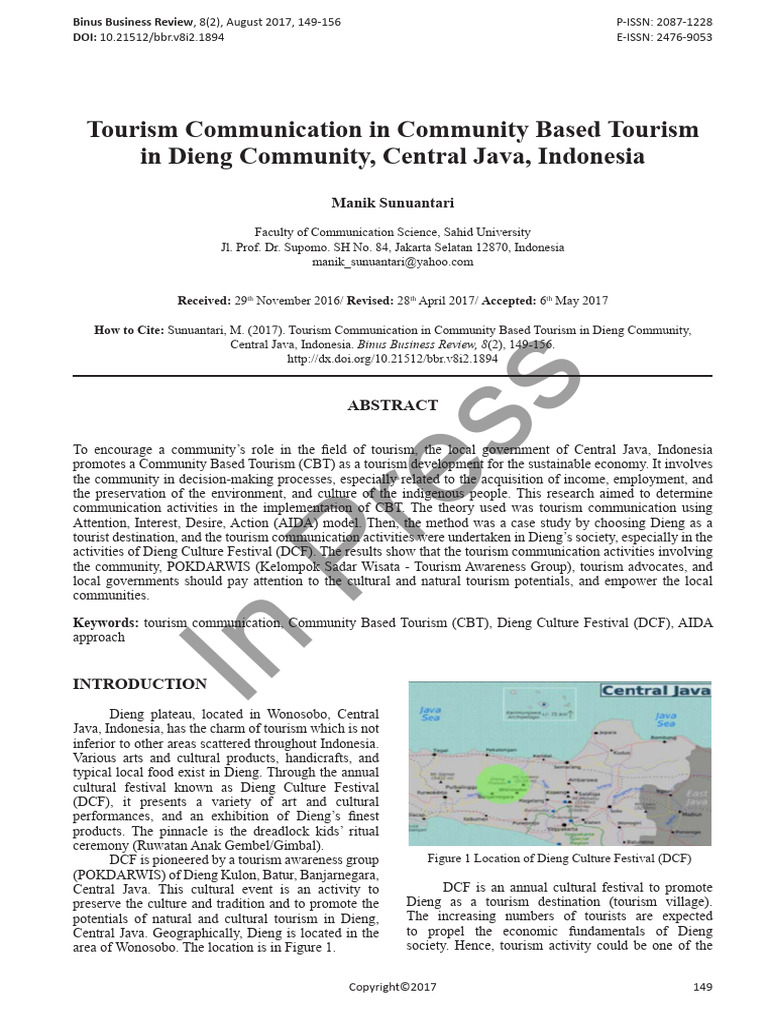 Tourism Communication in Community Based Tourism I | PDF | Tourism ...