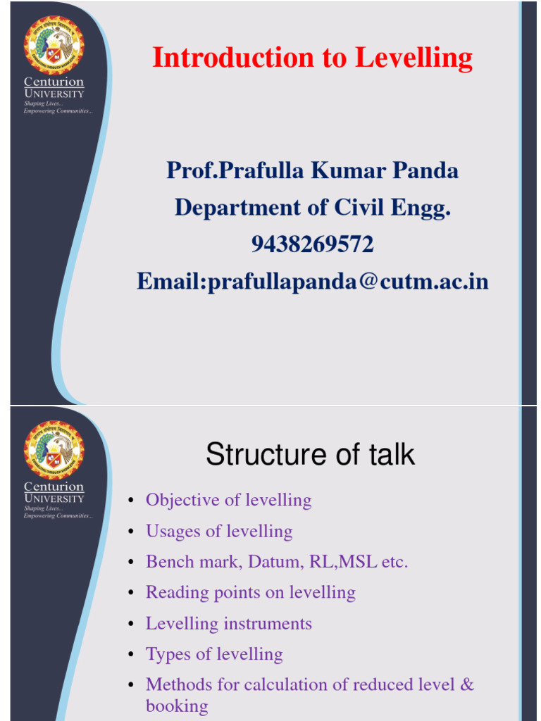levelling | PDF | Metrology | Height