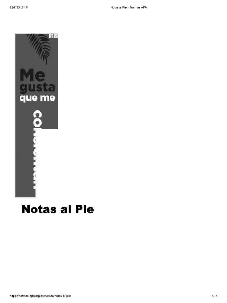 Notas al Pie APA 7 | PDF