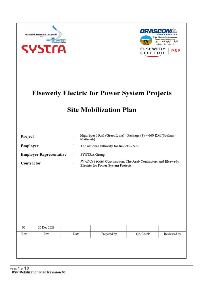 Site Mobilization Plan for High-Speed Rail | PDF | Occupational Safety ...